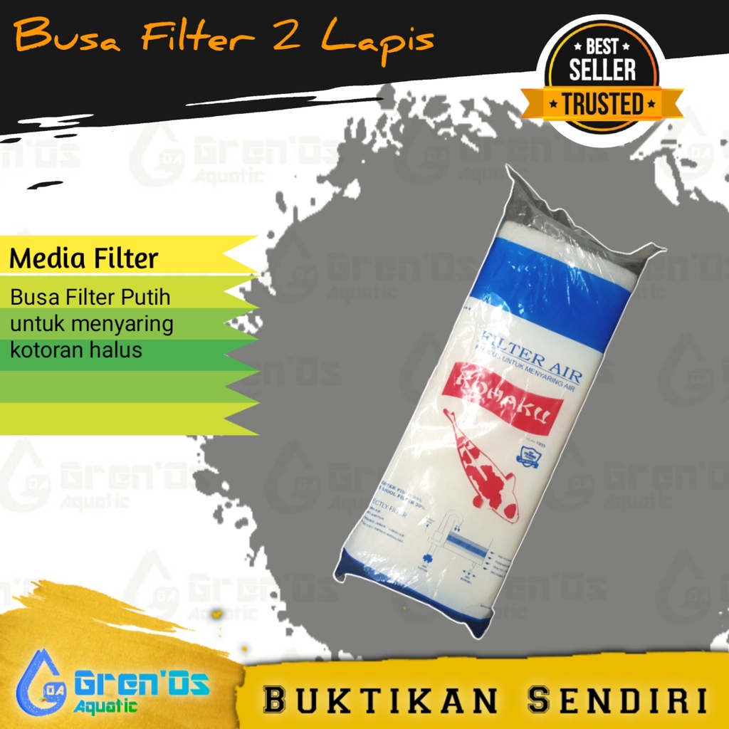 Jual Kapas Filter 2 Lapis dan 3 Lapis Busa Filter Aquarium Media Filter ...
