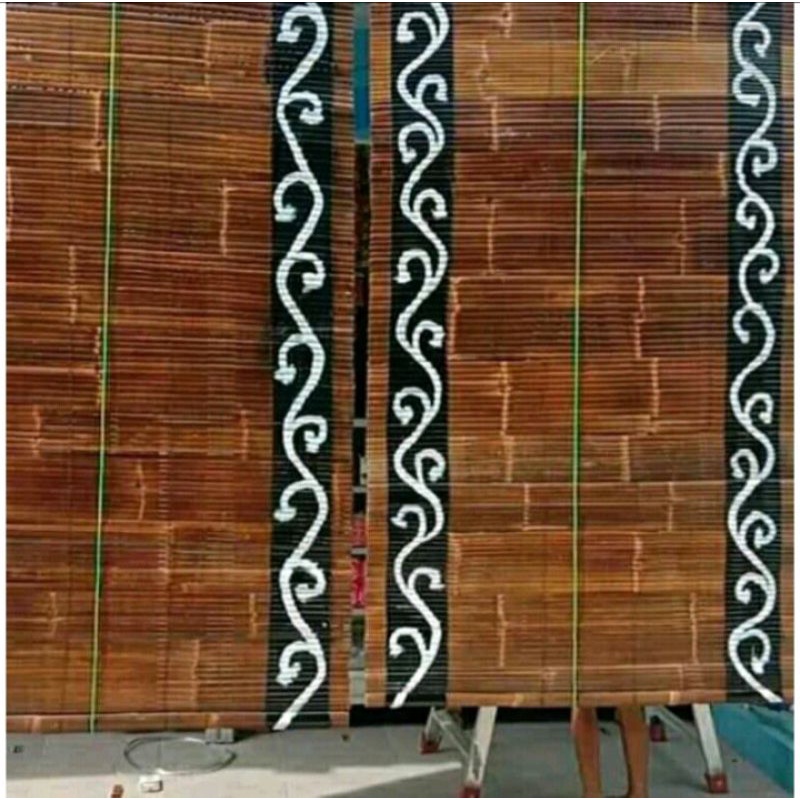 Jual Tirai Bambu motif Batik size 2m x 2m Vernis, katrol & tali Gorden ...