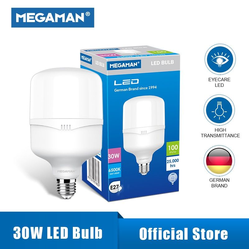 Jual bohlam lampu led MEGAMAN T-BULP 20w 30w 40w 6500k daylight ...