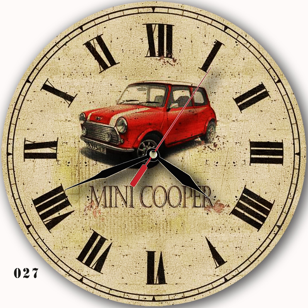Jual JAM DINDING CUSTOM MINI COOPER MOBIL CLASIC | Shopee Indonesia
