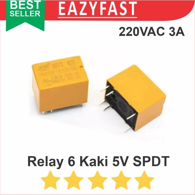 Jual Relay 6 Kaki Pin DC 5v 5 V Volt SPDT Mini 30V 3A 250VAC efst90 Diminati Banget | Shopee ...