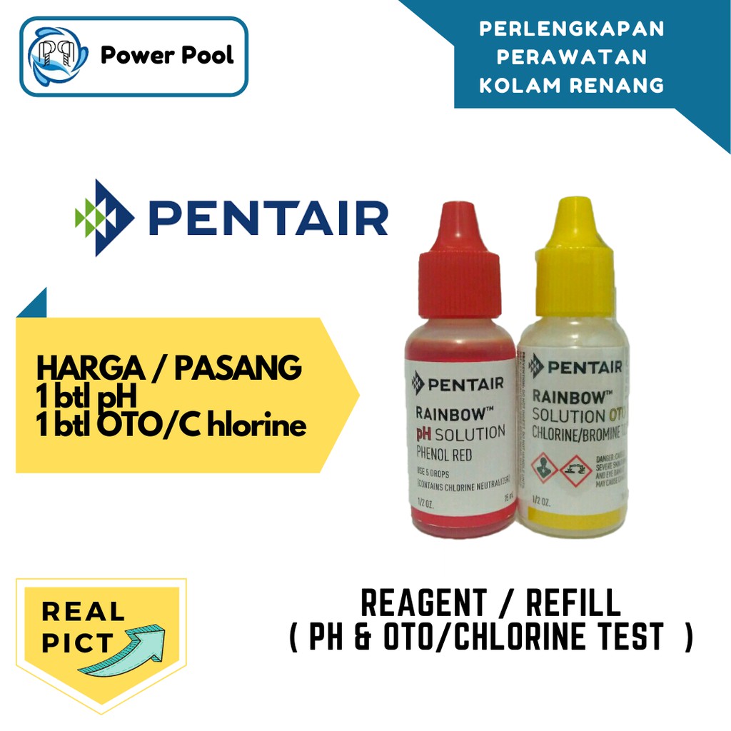 Jual Refil Test kit Pentair / Rainbow 15ml - oto chlorine pH test ...