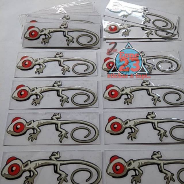 Jual Sticker Cutting tumpuk Cicak kepala besar ukuran Perlembar 12×4 ...