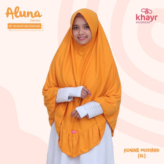 Jual Jilbab Aluna Kuning Mustard | Hijab Khayr Moswear | Pad antem ...