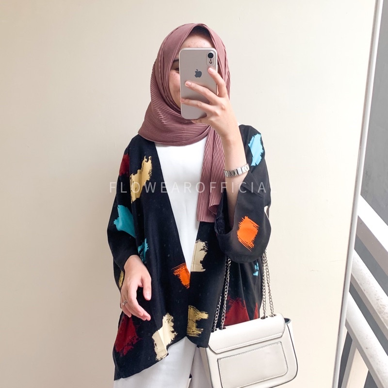 Jual FLOWEAR Alesha Kimono Outer Cardigan Rayon Oversize Abstract ...