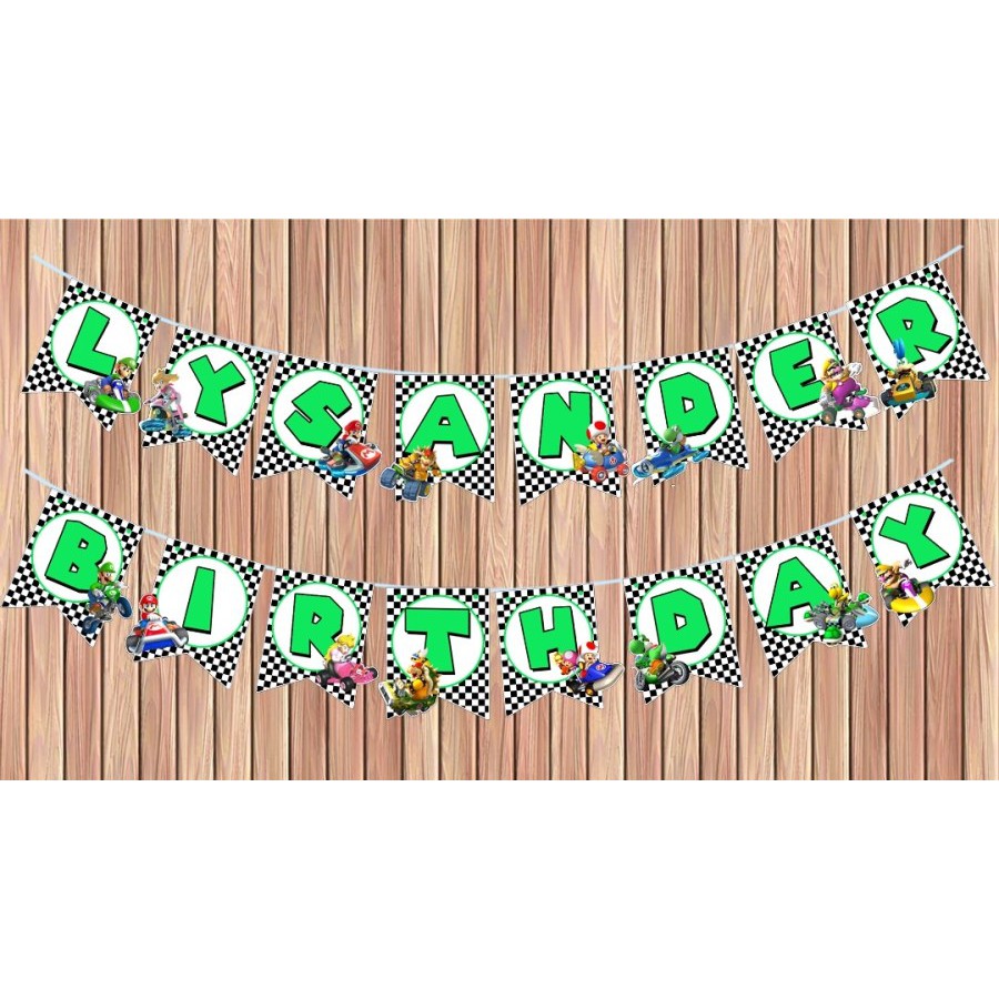 Jual Mario Balap Flag Bunting Birthday / Banner Bendera Ulang Tahun ...
