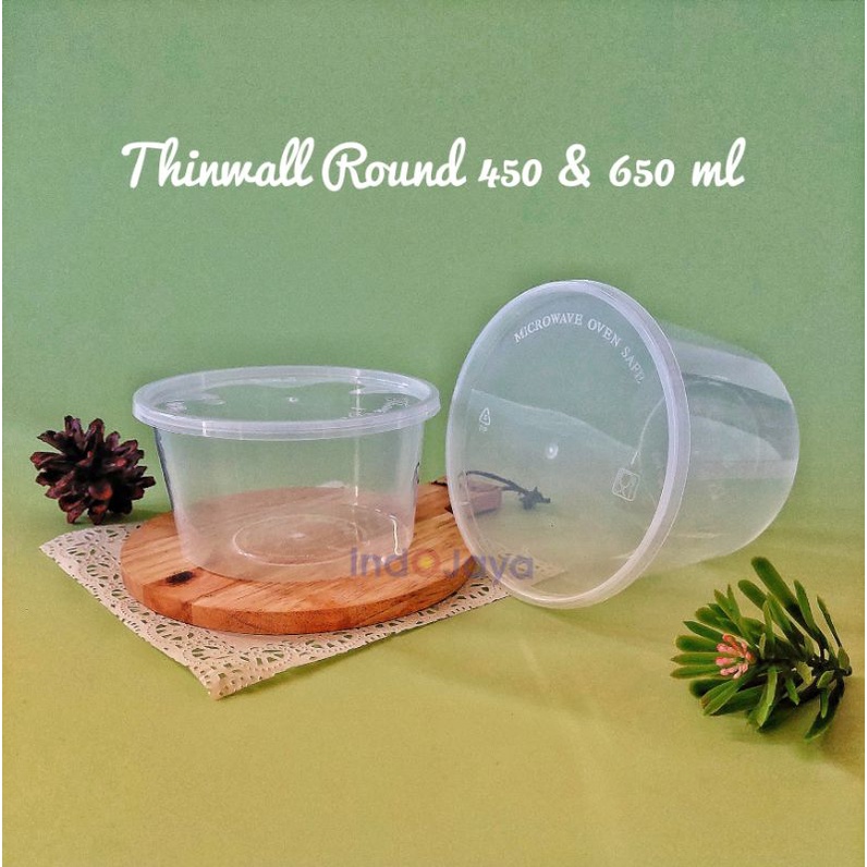 Jual THINWALL / KOTAK PLASTIK / ROUND 450 ML ISI 25 PCS / MANGKOK KUAH / FOOD CONTAINER ROUND ...