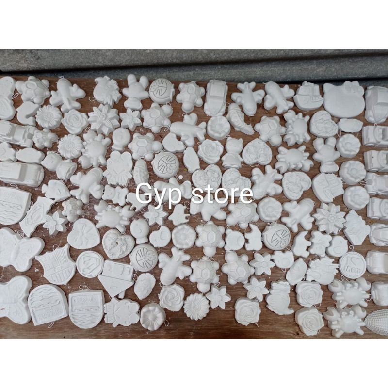 Jual Paket 80 Pcs Patung Lukis Gypsum Size mini diameter 1-5cm dikirim ...