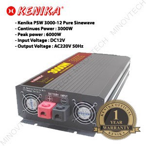 Jual Power Inverter 3000W DC 12V / 24V / 48V to AC 220V 50Hz Pure Sine Wave Kenika PSW 3000-12V ...