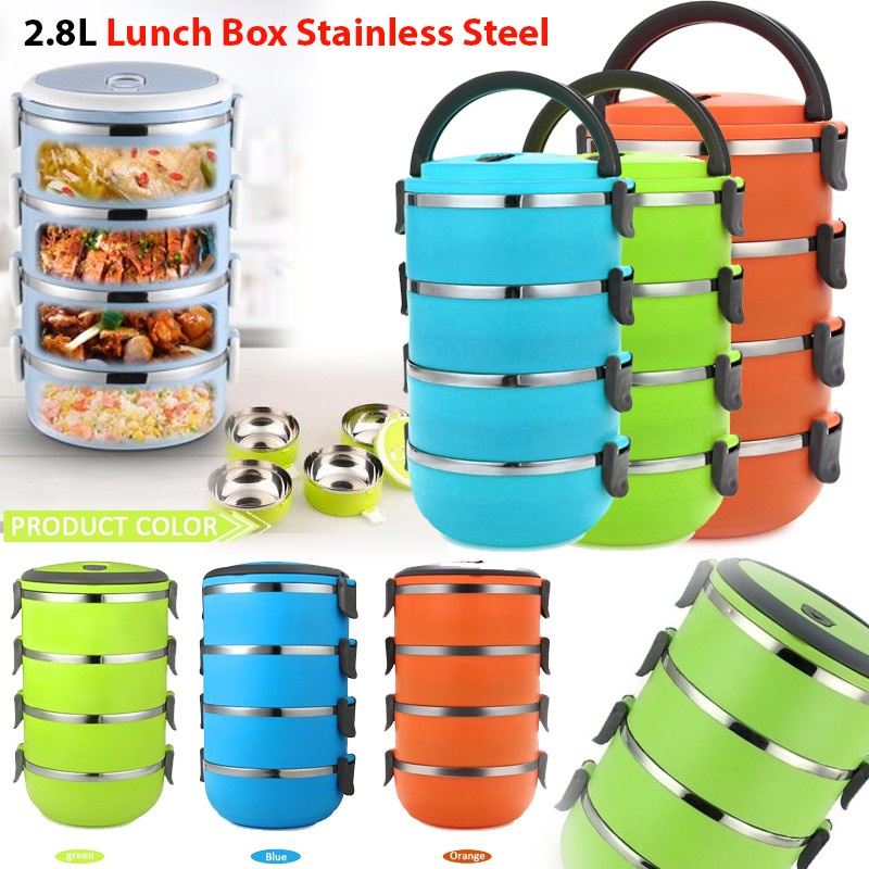 Jual Lunch Box Rantang 4 Susun Polos Doubel Stainless Steel Bagus ...