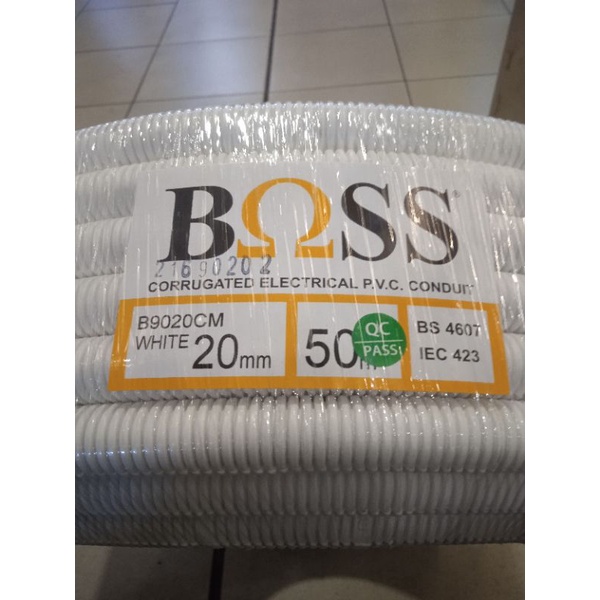 Jual Flexible Conduit PVC Merk Boss Ukuran 20MM X 50M Putih | Shopee ...