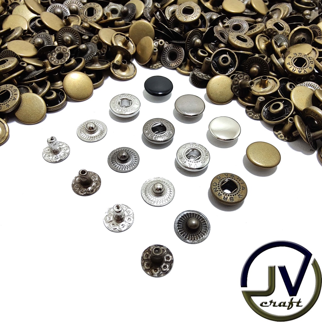 Jual KANCING SNAP / KANCING CETET JEPRET BESI UKURAN 12 MM / 12 SET ...
