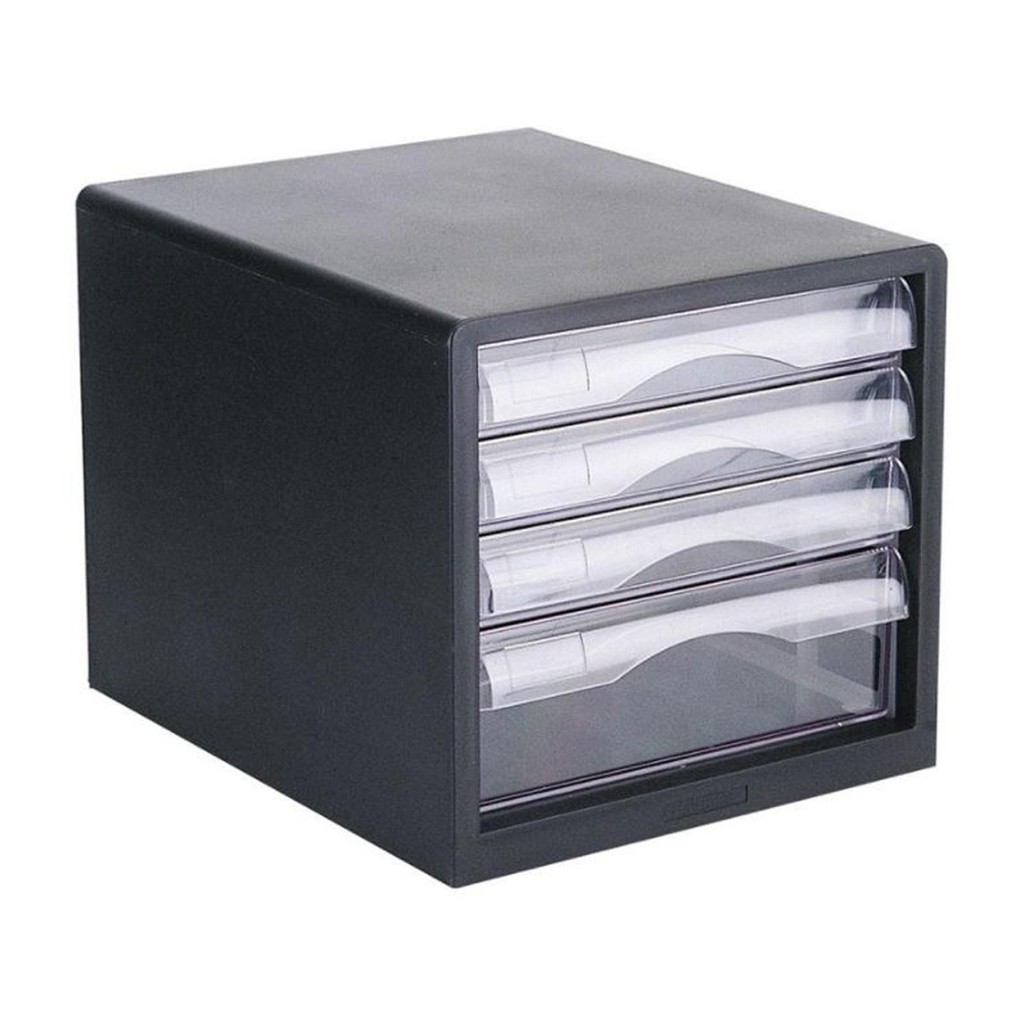 Jual RAK DOKUMEN LACI MEJA A4 4 SUSUN DELI E9774 HITAM PLASTIK ELEVATED ...