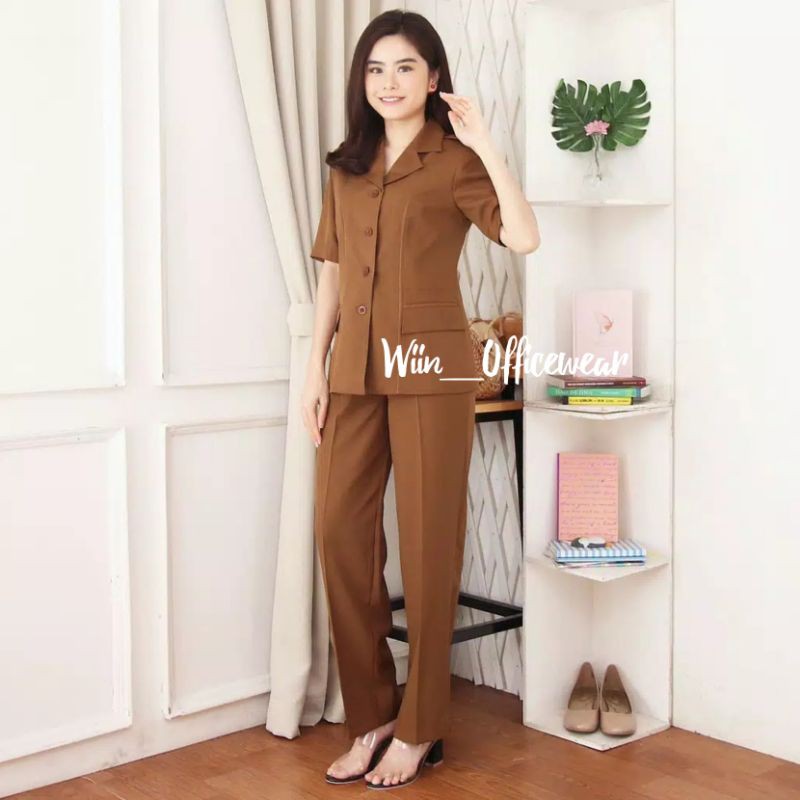 Jual Blazer PNS ASN Seragam PNS Pemda Baju Dinas Lengan Pendek Setelan Jas PDH Wanita - 7006 ...