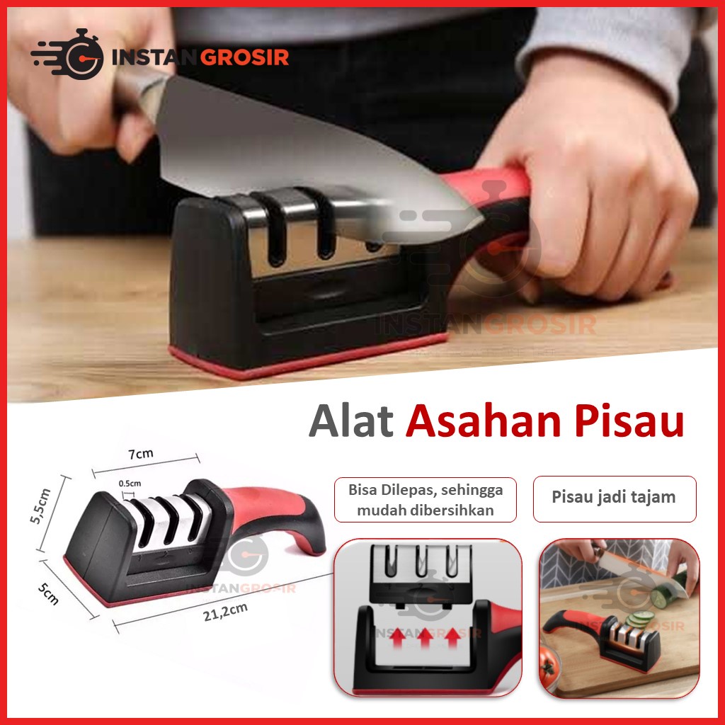 Jual Alat asahan pisau 3in1 knife sharpener pengasah gunting penajam ...