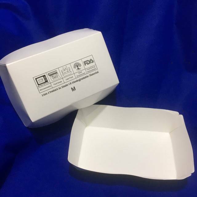 Jual PAPER TRAY PUTIH SIZE M&L FOOD GRADE 1PACK 50PCS | Shopee Indonesia
