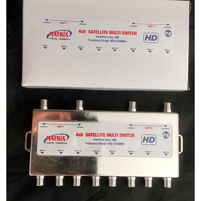 Jual Multi Switch 4x8 Matrix ( 2 Satellite & 8 Receiver ) | Shopee ...