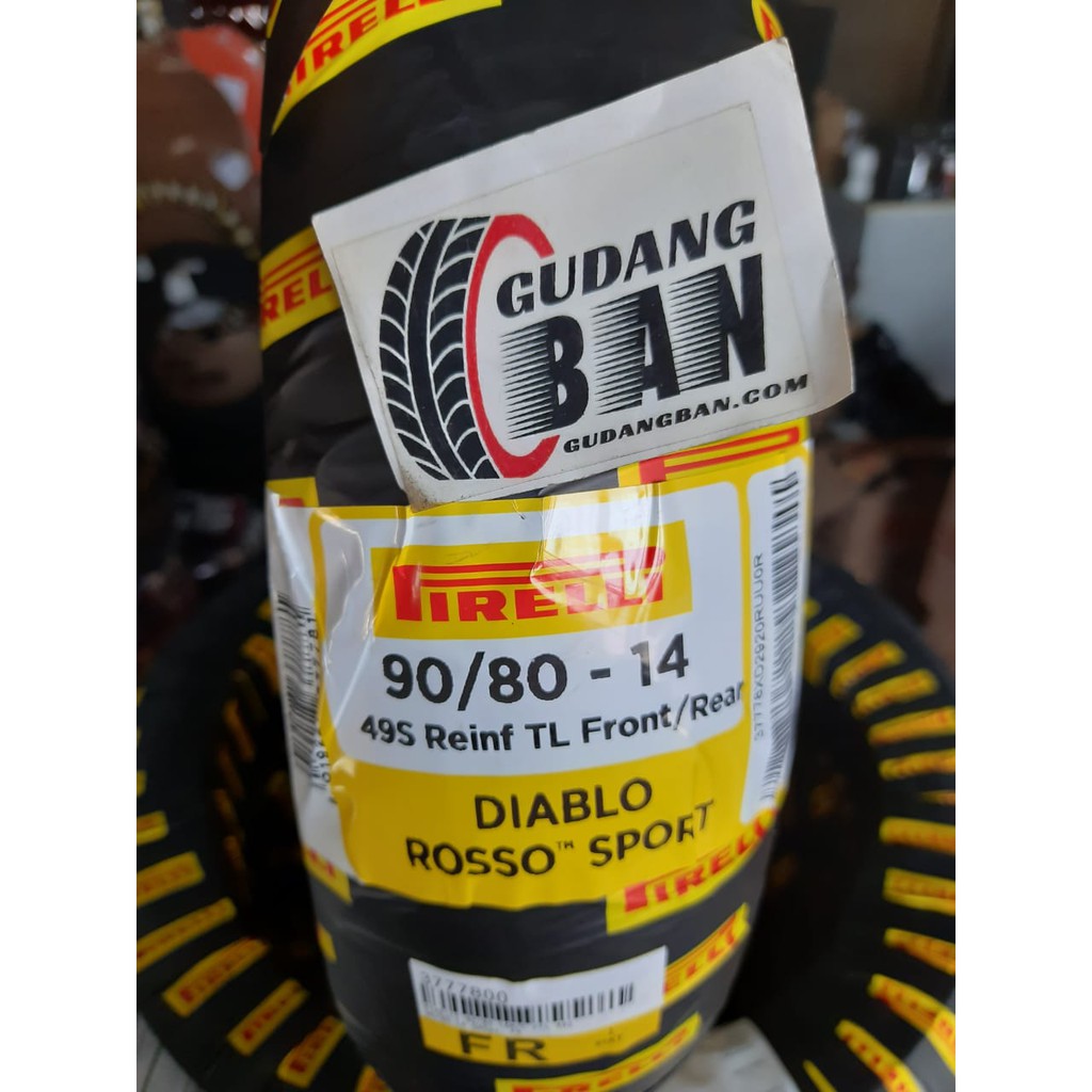 Jual ban motor pirelli diablo rosso sport 90 / 80 -14 versi TUBELESS ...