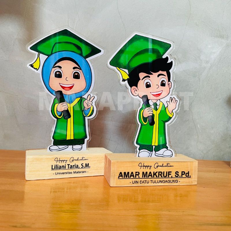 Jual Piala wisuda hijab ( WARNA HIJAU ), piala kelulusan, piala TK ...