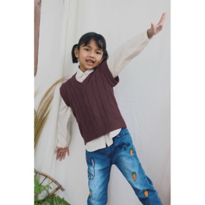 Jual Nazwa Shop Rompi Vest Cable Rajut Anak Unisex Laki-Laki Dan ...