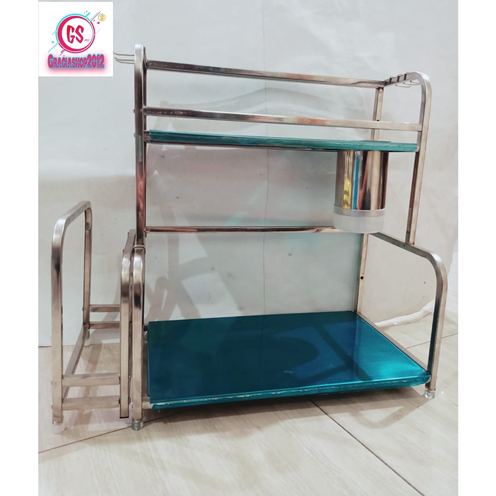 Jual Rak Dapur Rak Bumbu Rak Serbaguna Stainless Steel Murah | Shopee ...