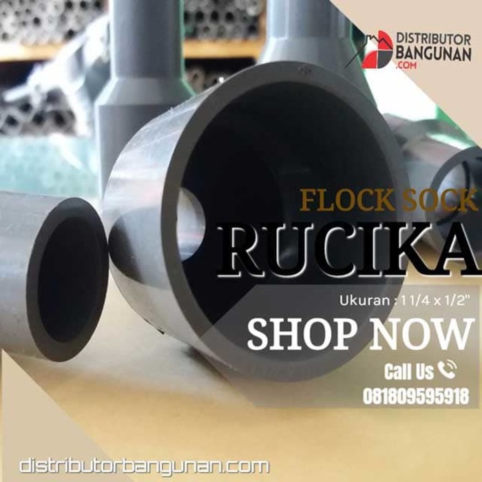 Jual Fitting Pvc Sambungan Pipa Pvc Flock Sock Dalam 1 1/4 x 1/2 Rucika ...