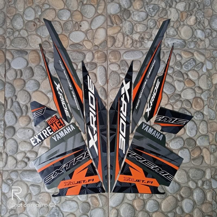 Jual stiker striping motor yamaha x-ride 125 2016 hitam-orange | Shopee ...