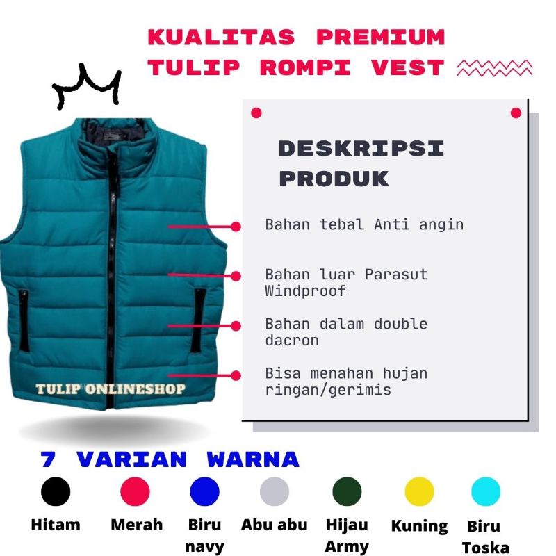 Jual Jaket Rompi Vest Motor Gelembung Tebal Pelindung Dada Anti Angin ...