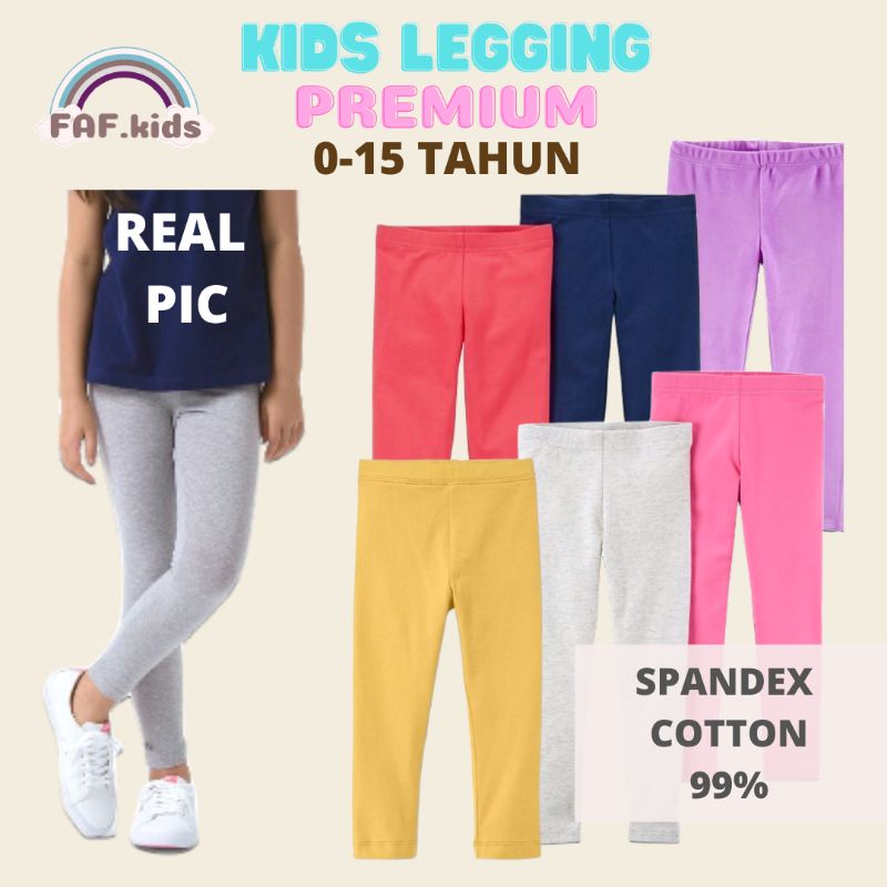 Jual LEGGING ANAK POLOS 0-15 TAHUN BAHAN KAOS KATUN - KIDS LEGGING ...