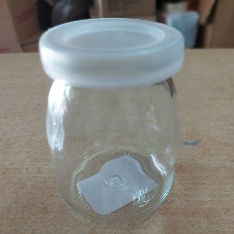 Jual 2 Size Puding Jar DP Kaca Import Tutup Karet Putih Set isi 6 Pcs ...