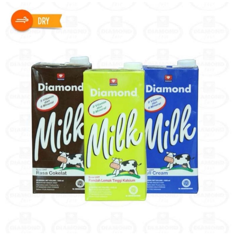 Jual PROMO SUSU UHT DIAMOND MILK 1L 1 KARTON 1 DUS 12PCS | Shopee Indonesia