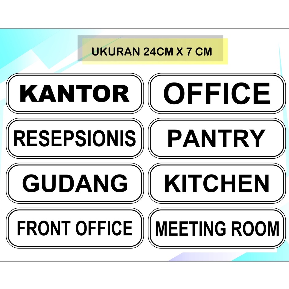 Jual sticker office gudang kichen resepsionis meeting room | Shopee ...