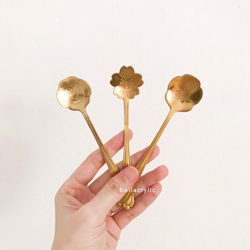 Jual Floral Tea Spoon / sendok bunga korea korean besi teh | Shopee ...
