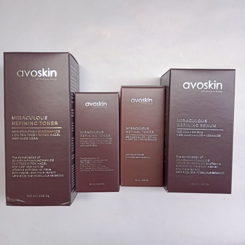 Jual AVOSKIN MIRACULOUS REFINING TONER 100 ml EXFOLIATING | Shopee ...