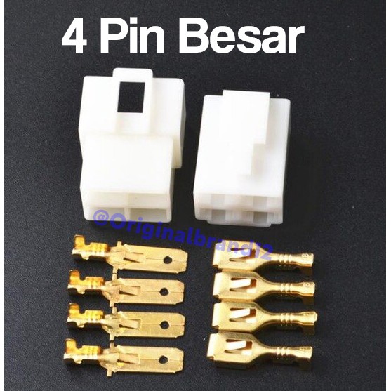 Jual Socket 4 pin Besar + Skun / Soket Motor / Konektor /Kabel Motor ...