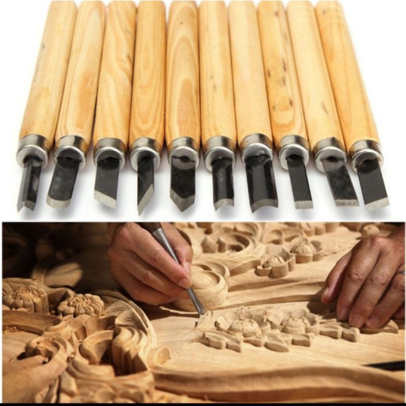 Jual Set Pisau Ukir 10 in 1 Alat Pahat Kayu Wood Carving Knife | Shopee ...