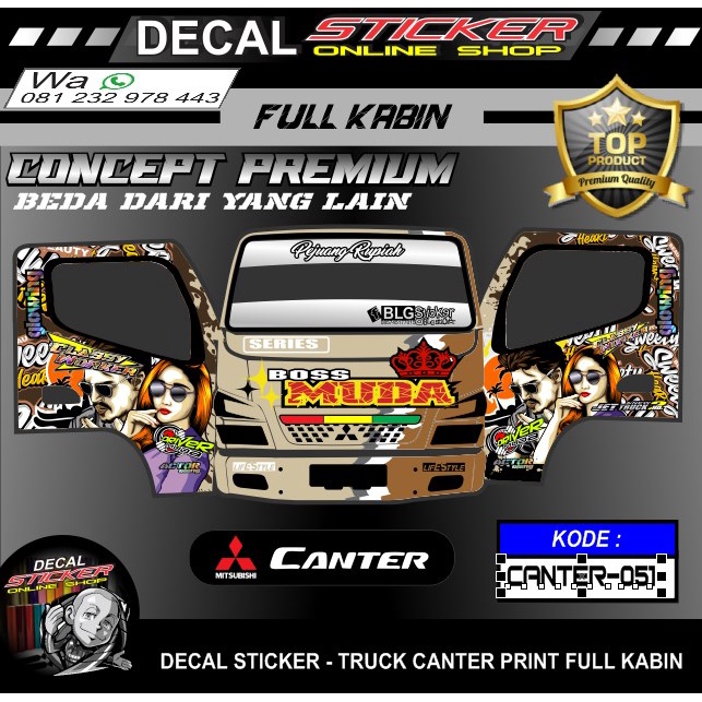 Jual STIKER TRUK CANTER FULL KABIN DECAL STIKER PRINT CUSTOM KEREN ...