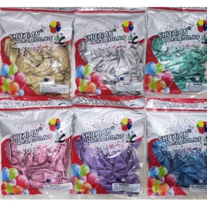 Jual Balon Latex Chrome 1 pak 1 warna isi 50 biji | Shopee Indonesia