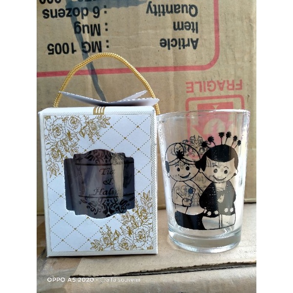 Jual gelas jamu+box/souvenir gelas jamu kemas box/souvenir gelas jamu ...