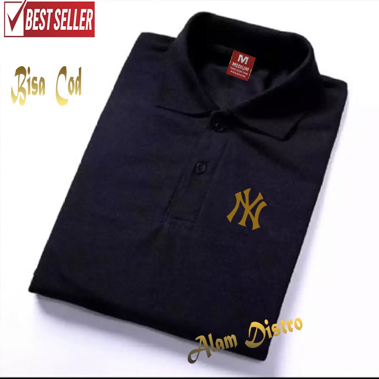 Jual BUY Sekerang Promo (COD) Promo Kaos Polo Kerah NY Text Gold /Kaos ... Jual BUY Sekerang Promo (COD) Promo Kaos Polo Kerah NY Text Gold /Kaos ...