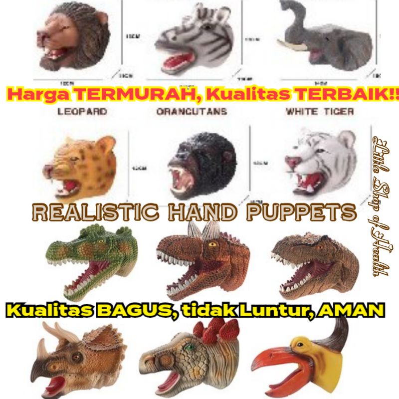 Jual HAND PUPPET DINOSAURUS HEAD HANDPUPPET KARET MAINAN BONEKA TANGAN ...