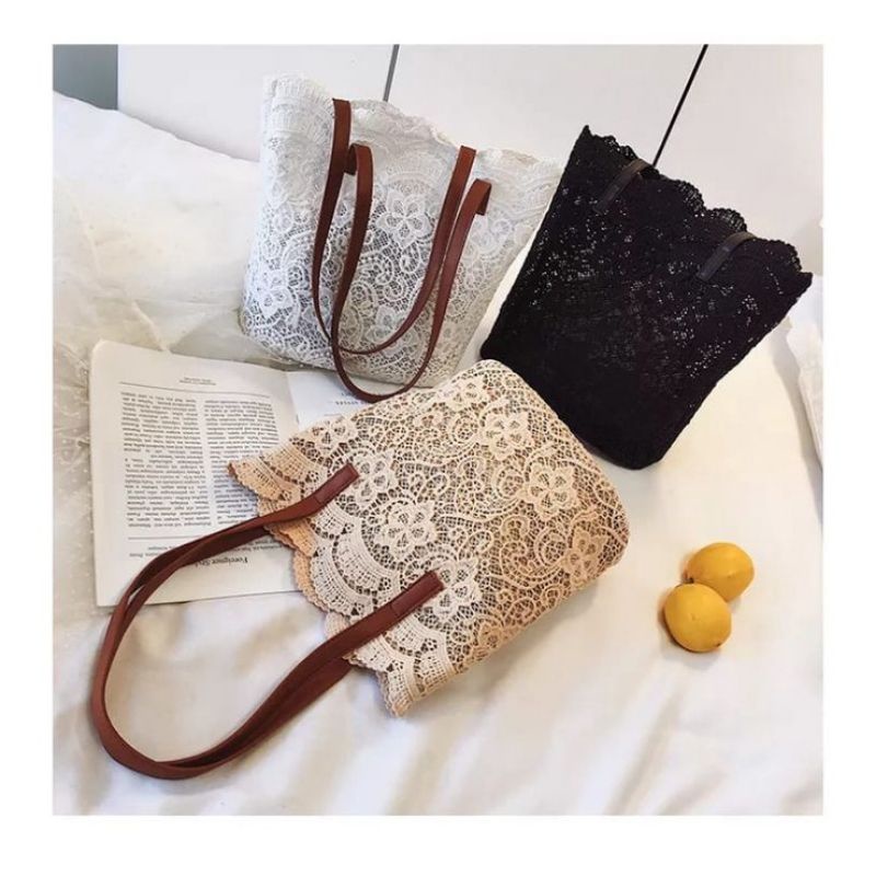 Jual Tas brukat totebag aesthetic korean bag brokat | Shopee Indonesia