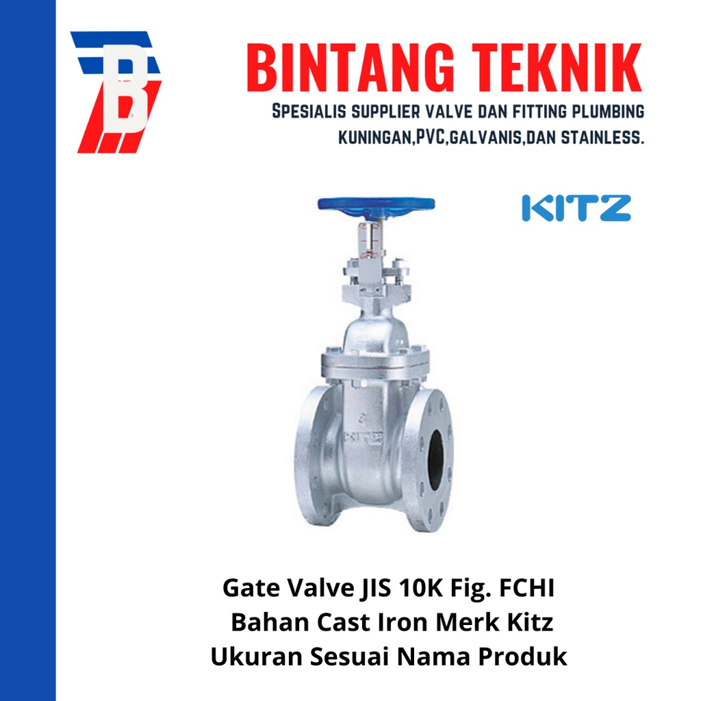 Jual Gate Valve 3" inch Flange JIS10K Merk Kitz Fig. FCHI | Shopee Indonesia