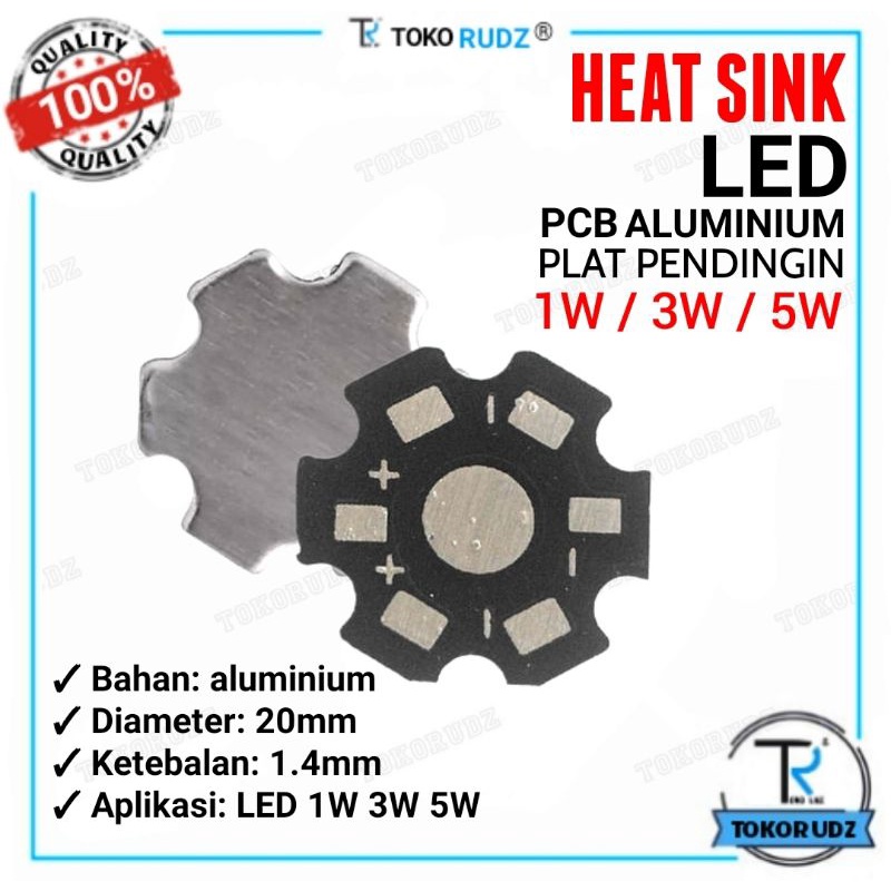 Jual Heatsink LED 1W 3W 5W Watt HPL Plat Pendingin PCB Heat sink ...