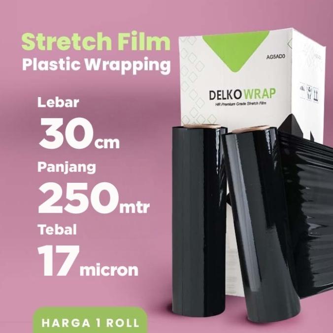 Jual Plastik Wrap Hitam 30cm x 250m /Wrapping/Wraping/Stretch Film ...