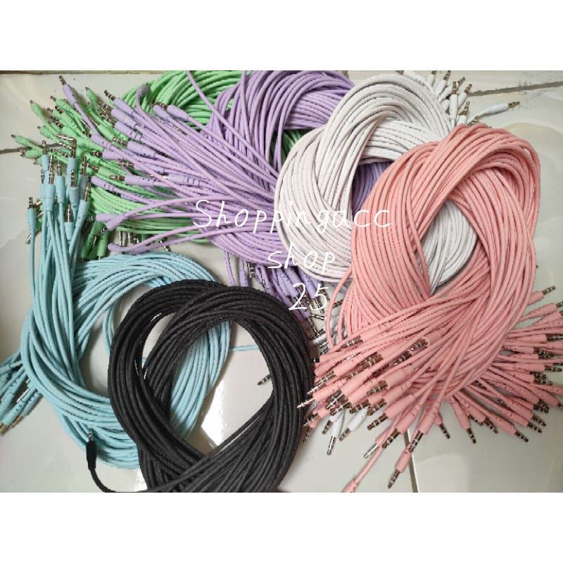 Jual KABEL TEBAL SOLID AUX MACARON 1 IN 1/JACK 3.5MM AUDIO | Shopee ...