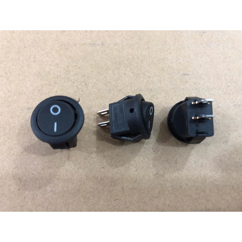 Jual Saklar Rocker switch BULAT MINI HITAM 2 pin / 2 kaki ON OFF ROCKER ...
