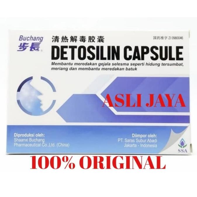 Jual ORIGINAL BUCHANG DETOSILIN CAPSULE - OBAT FLU, BATUK, MERIANG ...