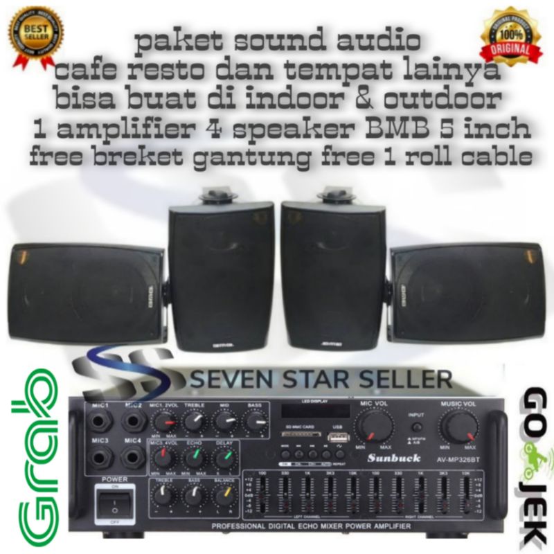 Jual paket sound system cafe resto speaker BMB 5 inch original | Shopee ...