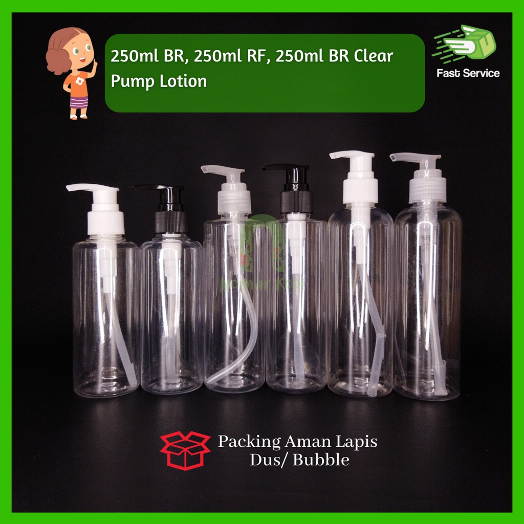 Jual BOTOL 250ML CLEAR RF PUMP LOTION PET TEBAL SANITIZER LOTION SHAMPO ...